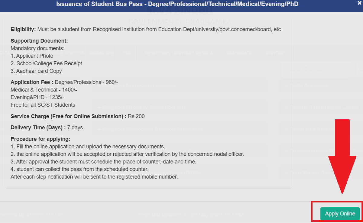 KSRTC/BMTC Student Bus Pass 2025 Online Application Form - Hindi ...