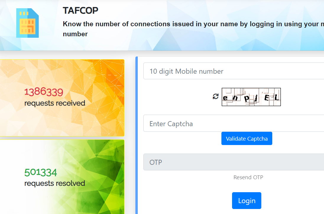 tafcop.dgtelecom.gov.in Sim Card, Login, Aadhar Card | TAF Cop Consumer ...