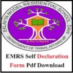 EMRS Self Declaration Form Pdf Download @www.emrs.tribal.gov.in 2024 ...